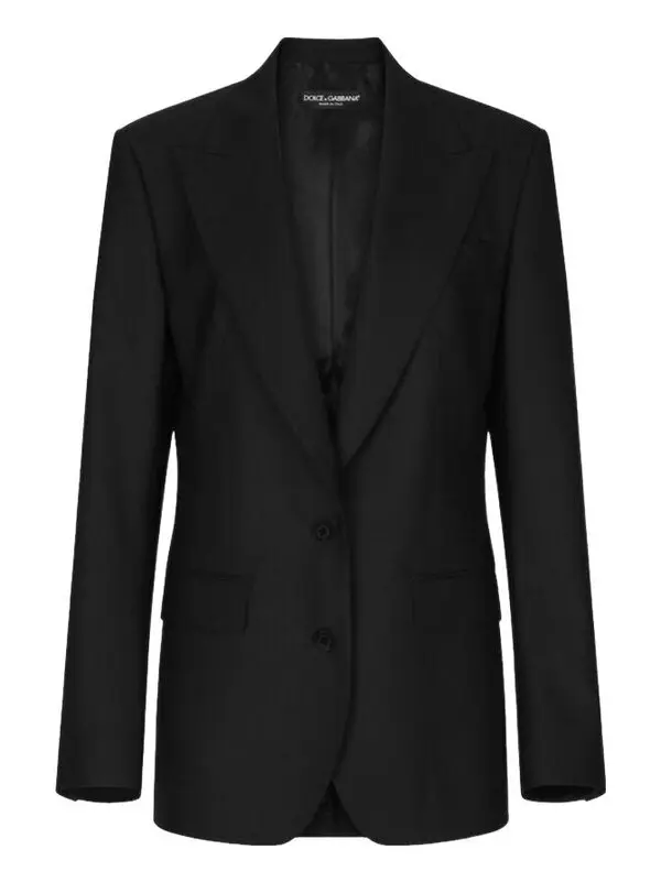 Dolce & Gabbana Single-breasted Blazer With Buckle Lapels - Black