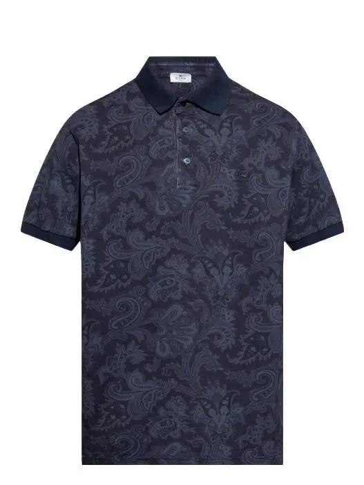 Etro Graphic Printed Polo Shirt - Black