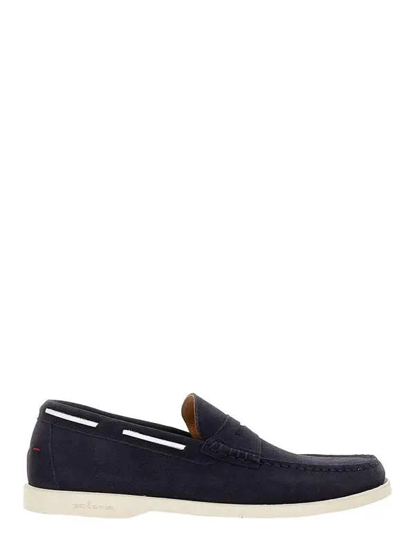 Kiton Diamond Cut Vamp Loafers - Black