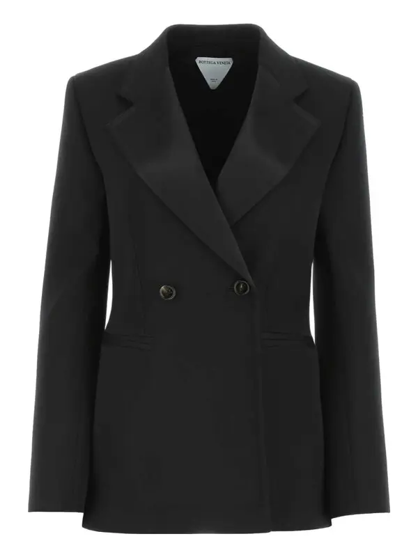 Bottega Veneta Curved Sleeve Compact Satin Jacket - Black