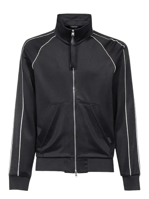 TOM FORD Zip-up Jersey Jacket - Black