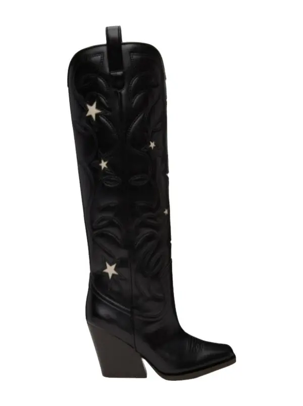 Stella McCartney Square Toe Cowboy Boots - Black