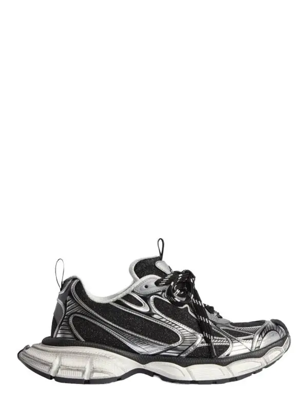 Balenciaga 3xl Lurex Lace-up Sneakers - Black/silver