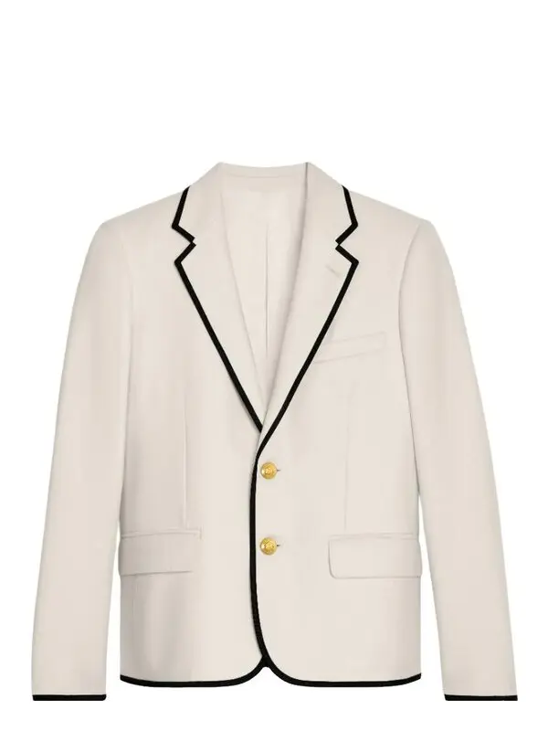 Celine Short Jacket In Cashmere Flannel - Off White