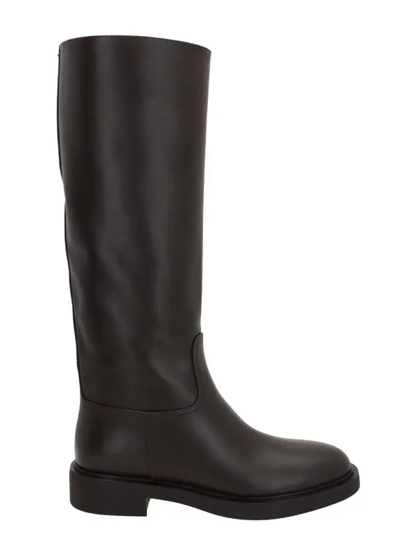 GIANVITO ROSSI Ascott Round Toe Boots - Black