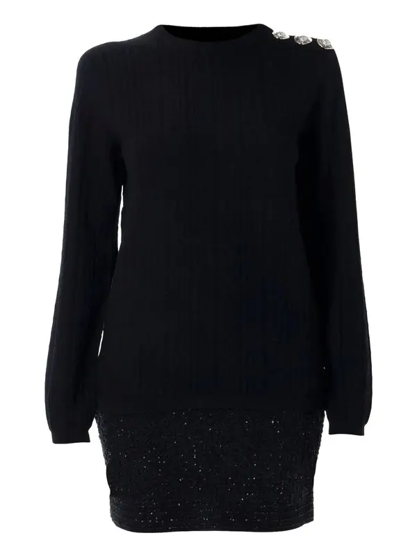 Balmain Logo Monogram Jumper With Button Detail - No