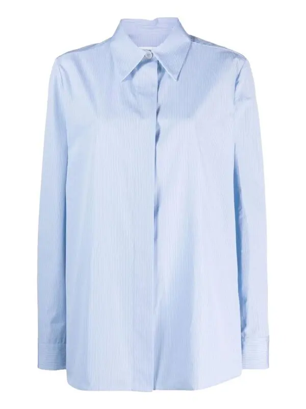 JIL SANDER Long Sleeve Striped Shirt - Blue