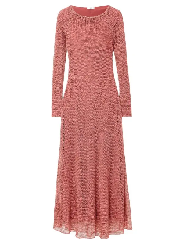 Alaïa Mesh Knit Long Dress - Pink