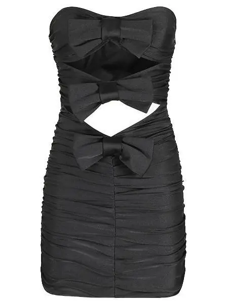 ANIYE BY Strapless Bow Detail Mini Dress - Black