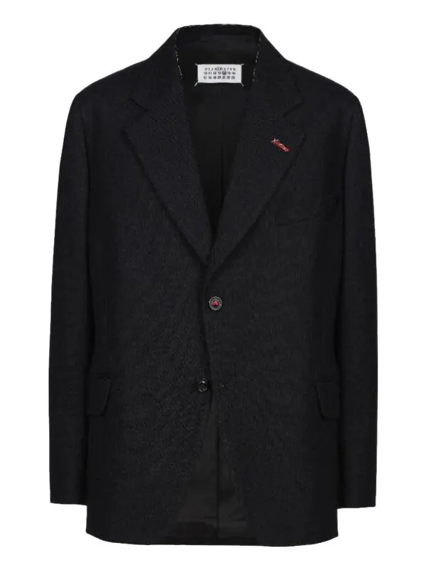 MAISON MARGIELA Herringbone Single-breasted Blazer - Black