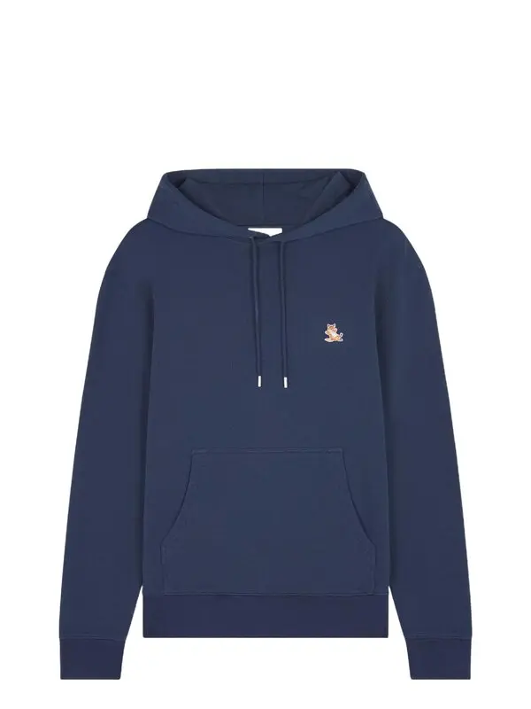 Maison Kitsuné Bold Fox Head Patch Drawstring Hoodie - Eclipse Blue