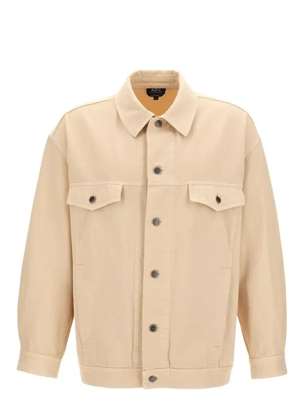 A.p.c. Elvis Buttoned Denim Jacket - Nude