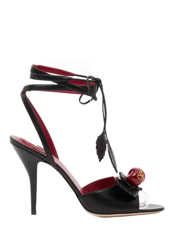 Valentino Garavani Vlogo Signature Ankle Strap Sandals - Black