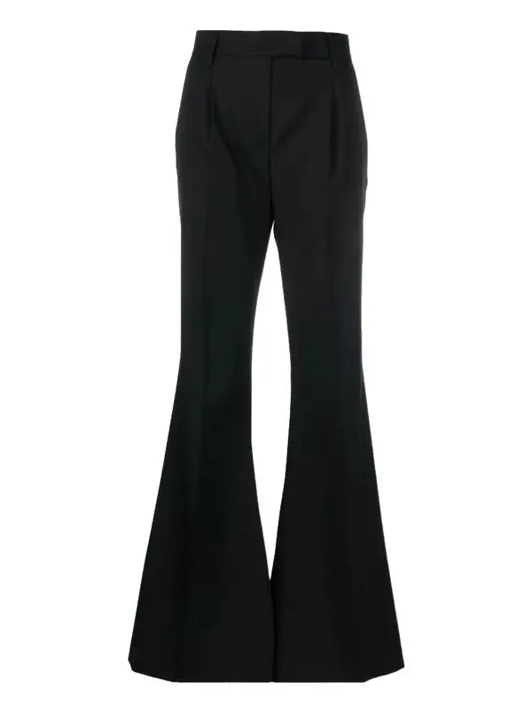 Prada Logo-plaque Cropped Tailored Trousers - Black
