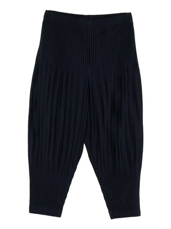Issey Miyake Homme Plissé Pleated Cropped Trousers - Blue