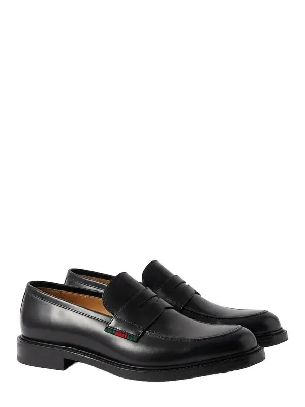 Gucci Web Slip-on Loafers - Black