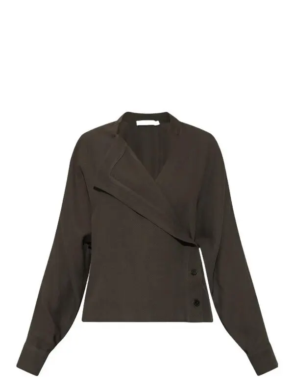 IRO PARIS Long Sleeve Shirt With Ruching - Black