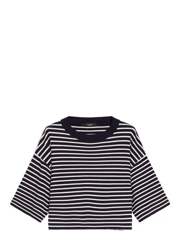 Max Mara Striped Crewneck T-shirt - Black