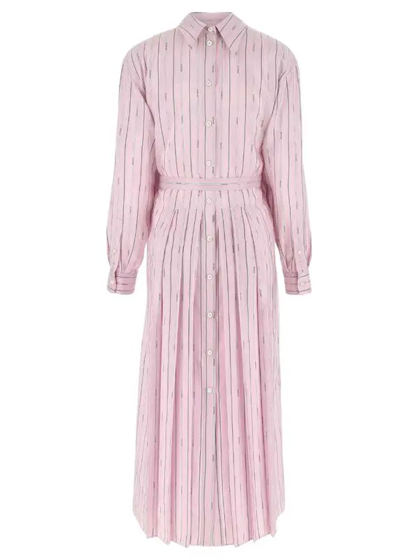 Prada Long Sleeve Shirt Dress - Pink