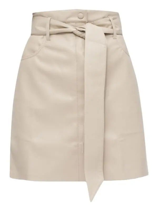Nanushka Belted High-waist Mini Skirt - Nude