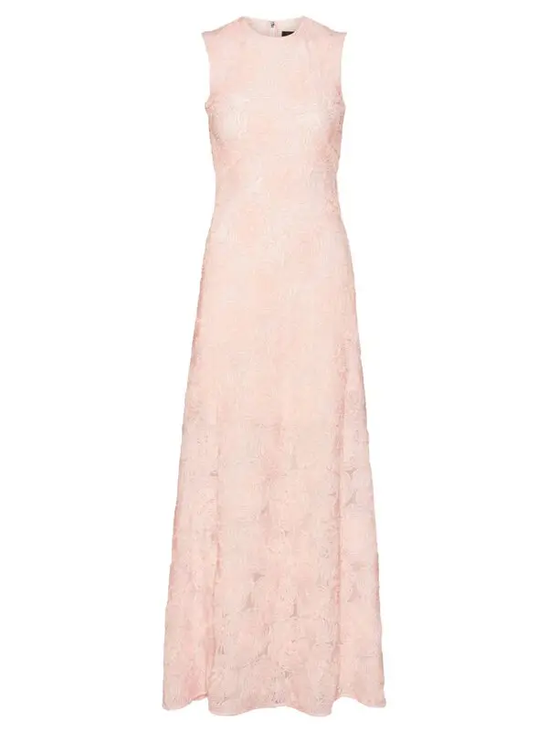 ROTATE BY BIRGER CHRISTENSEN Sleeveless Jacquard Crewneck Maxi Dress - No