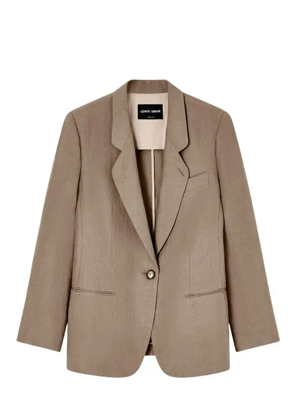 Giorgio Armani Single-button Linen Jacket - Nude