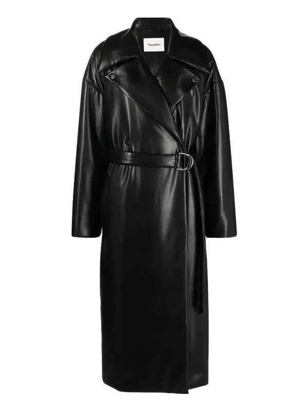 Nanushka Liano Belted Trench Coat - Black
