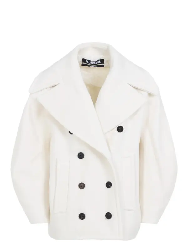 Jacquemus Double-breasted Long-sleeved Coat - White
