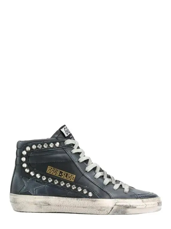 GOLDEN GOOSE Distressed High-top Sneakers - Black