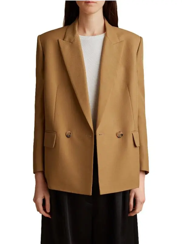 Khaite Peak-lapel Double-breasted Blazer - Brown