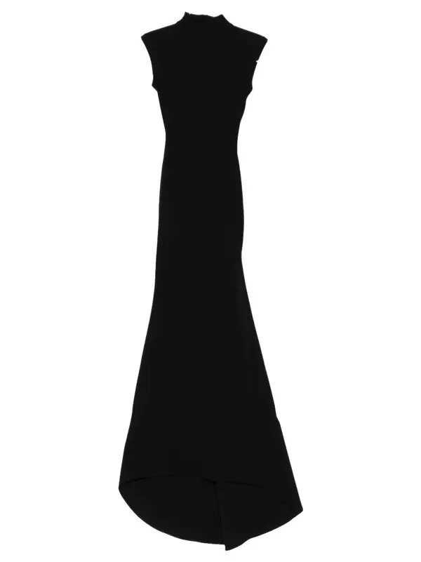 Jacquemus Alba Gathered Column Dress - Black