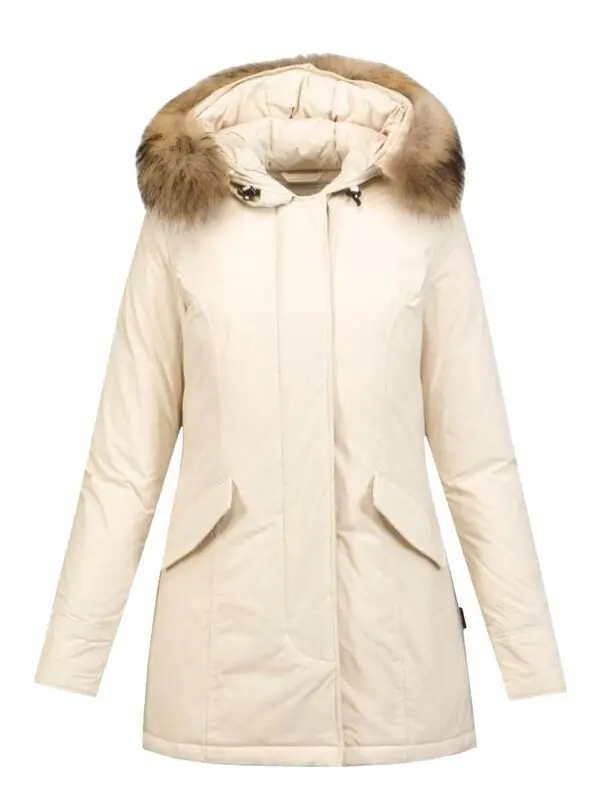 Woolrich Arctic Parka With Removable Raccoon Fur Trim - White