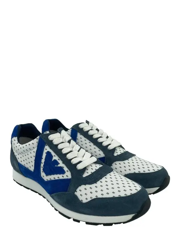 Emporio Armani Perforated Suede Lace-up Sneakers - Multicolor