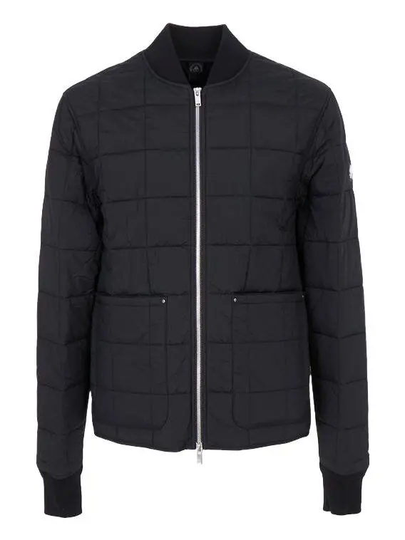 Moose Knuckles Quilted Long Sleeve Zip-up Jacket - Black
