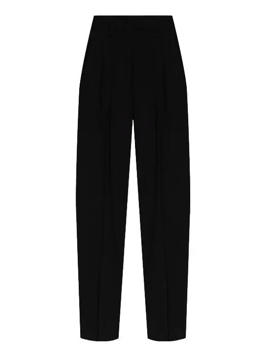 FORTE_FORTE Pleated Straight Leg Trousers - Black