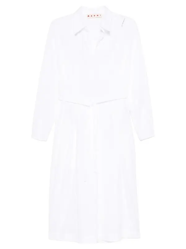 Marni Belted Waist Midi Dress - White