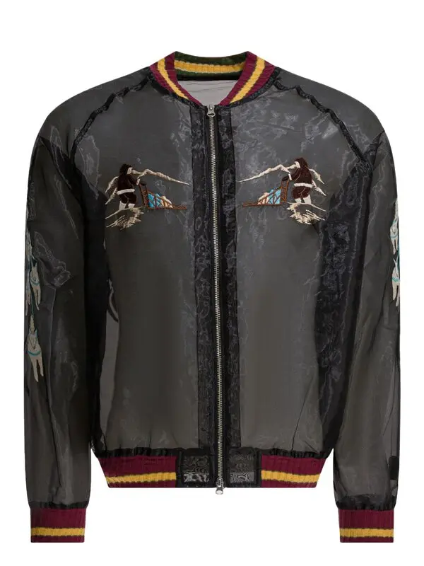 Kapital Sheer Pearl Mosquito Guard Bomber Jacket - Black