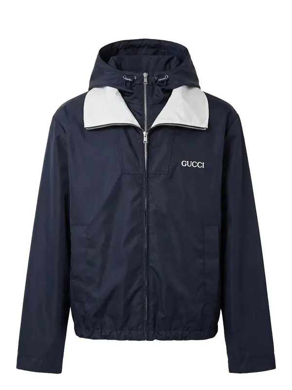 Gucci Nylon Twill Jacket With Patch - Dark Blue