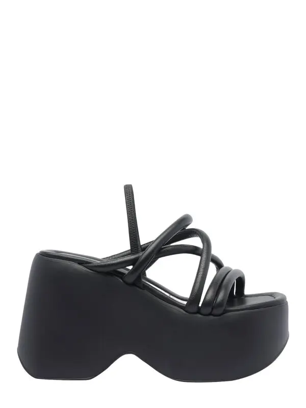 VIC MATIE Strappy Platform Sandals - Black