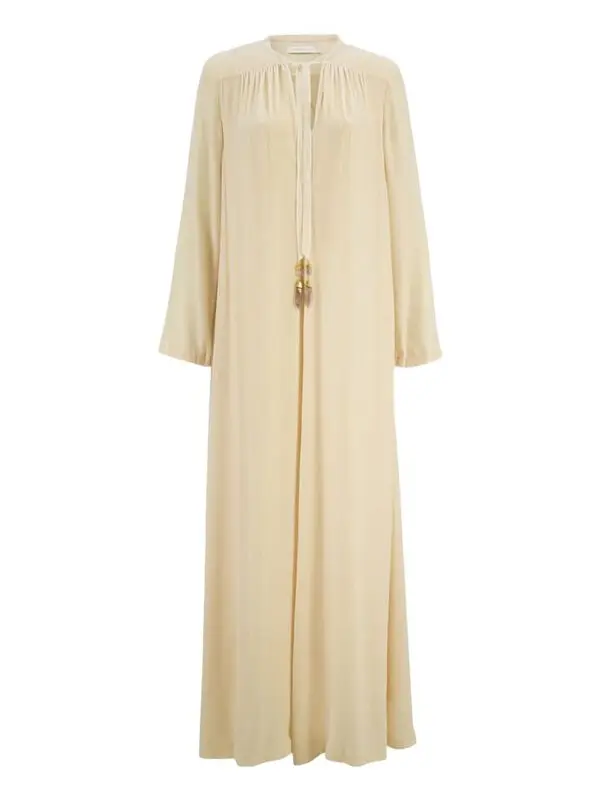 Zimmermann Lyrical Tubular Tie Fastened Velvet Maxi Dress - No