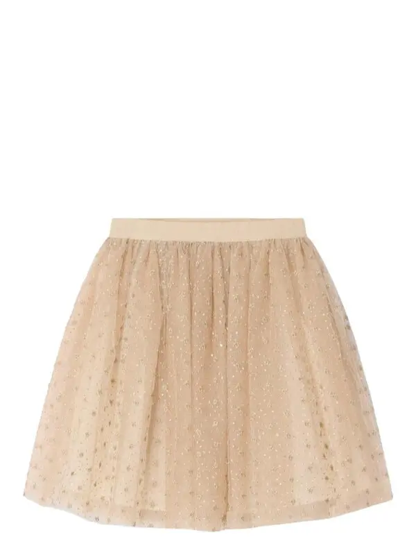 Bonpoint Star Embellishment Tulle Skirt - Nude
