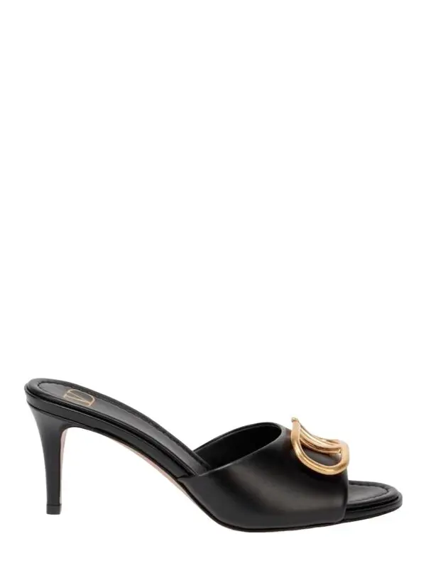 Valentino Garavani Logo-plaque High Heel Sandals - Black