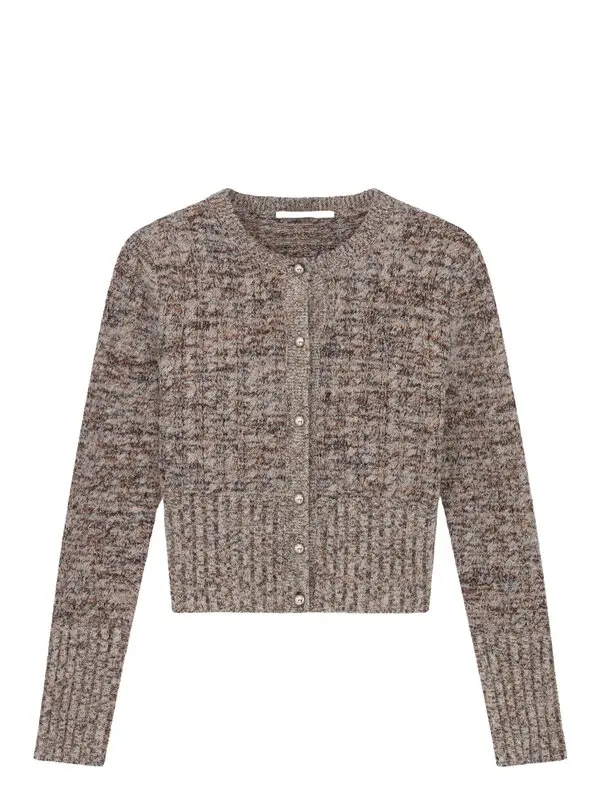 Stella McCartney Ribbed Coarse Knit Cardigan - Gray