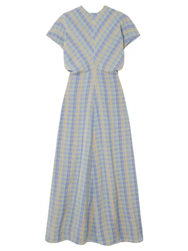TOTEME Plaid Pleated Midi Dress - No