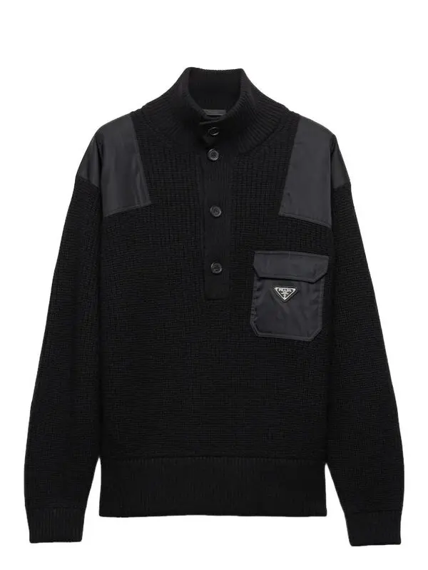 Prada Wool And Cashmere Turtleneck Sweater - Black