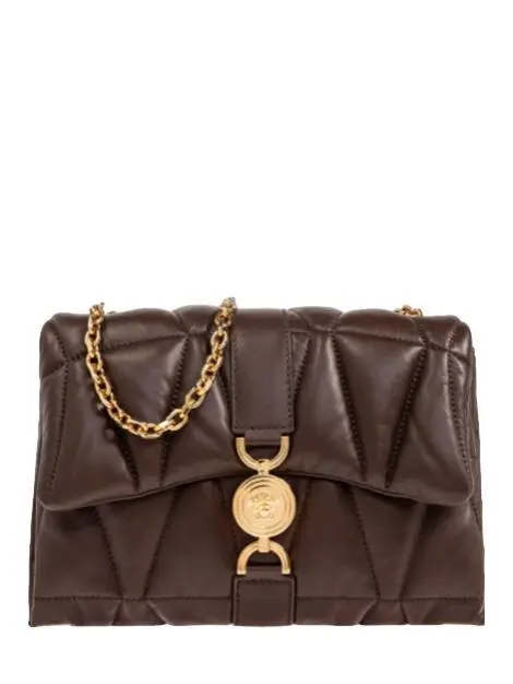 Versace Medusa Quilted Chain Shoulder Bag - Brown