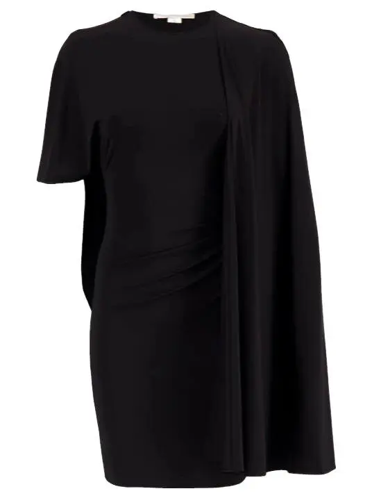 Stella McCartney Asymmetrical Cape Mini Dress - Black