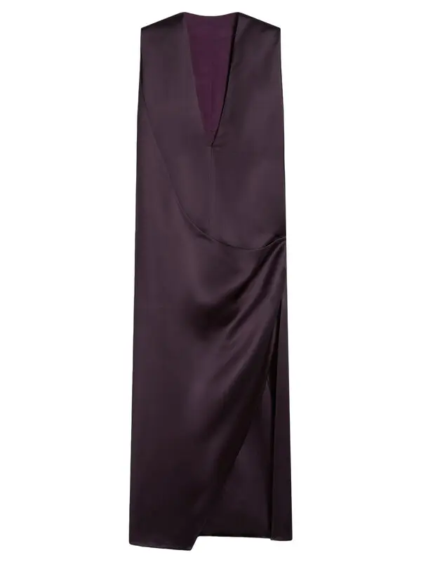 Sportmax Austria Sleeveless Deep V-neck Maxi Dress - Brown