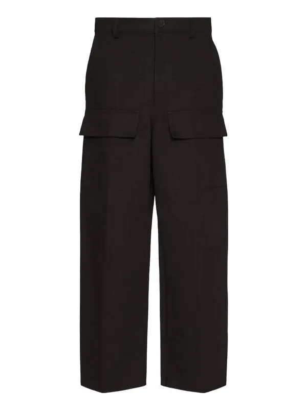 Valentino Garavani Wide Leg Cargo Trousers - Black