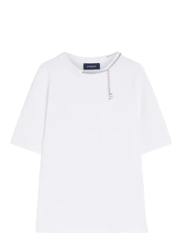 Sportmax Oblato Chain Detailed Crewneck T-shirt - Optical White